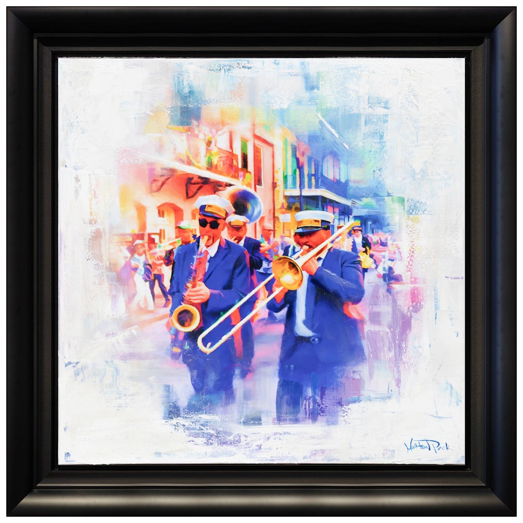 Second Line on Royal Street | Original Mixed Media Painting by Matthew ...