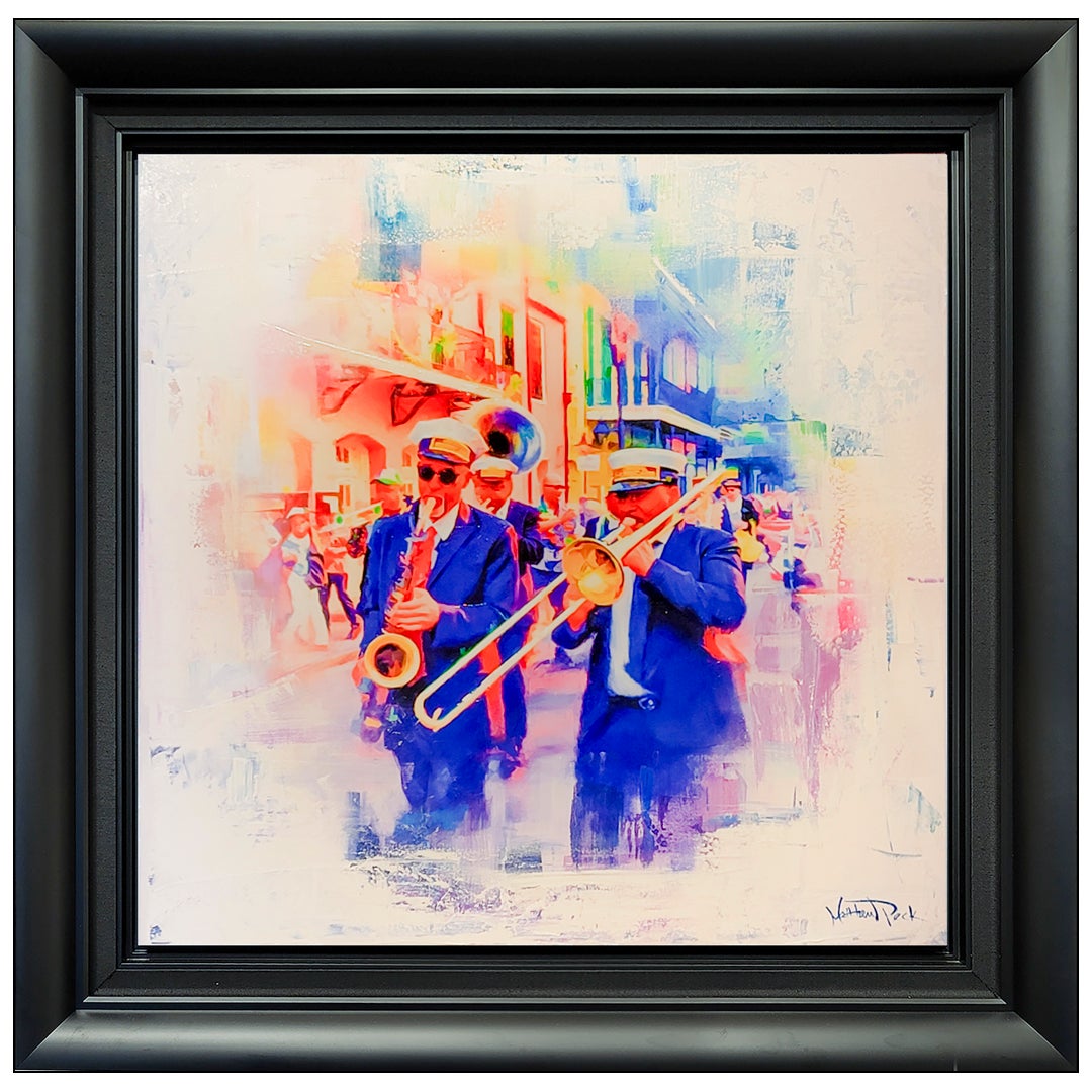 Second Line on Royal Street | Original Mixed Media Painting by Matthew ...