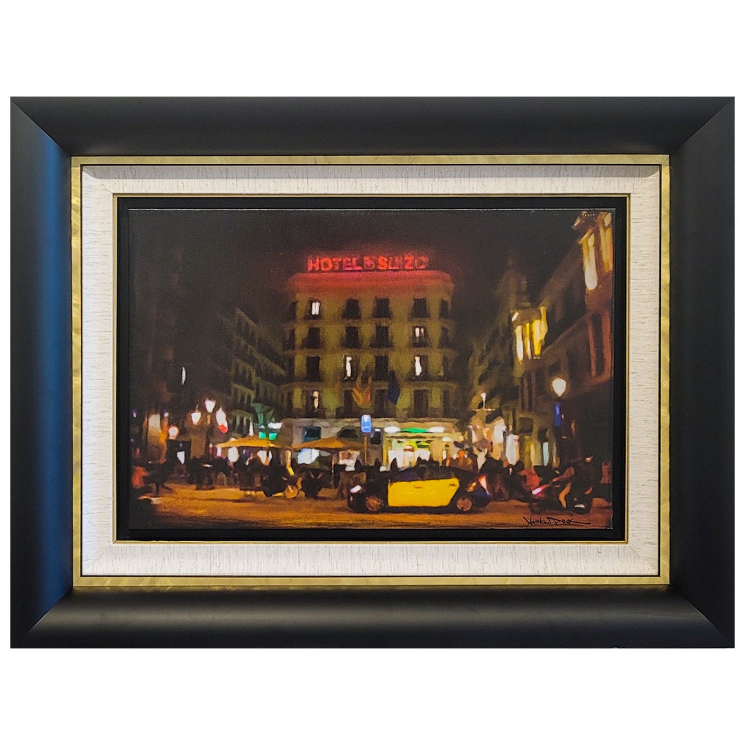 Hotel Suizo | Original Mixed Media Painting by Matthew Peck | Matthew ...