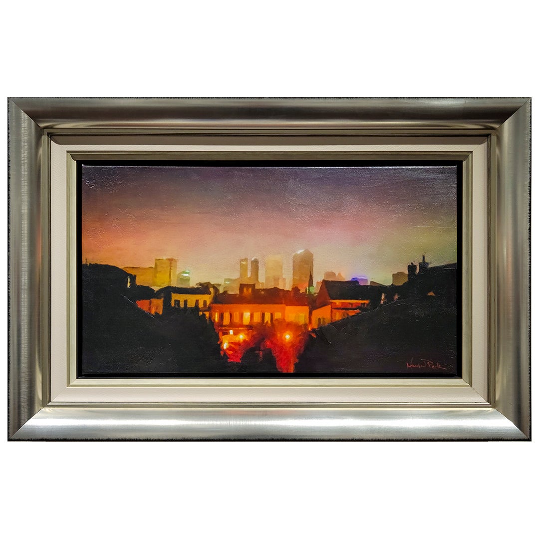 NOLA Skyline from Tony's Window | Original Mixed Media Painting by ...